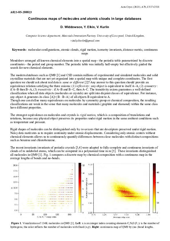(PDF) Continuous maps of molecules and atomic clouds in large databases (PDF) Continuous maps of molecules and atomic clouds in large databases