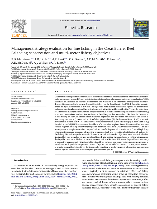 (PDF) Management strategy evaluation for line fishing in the Great ...