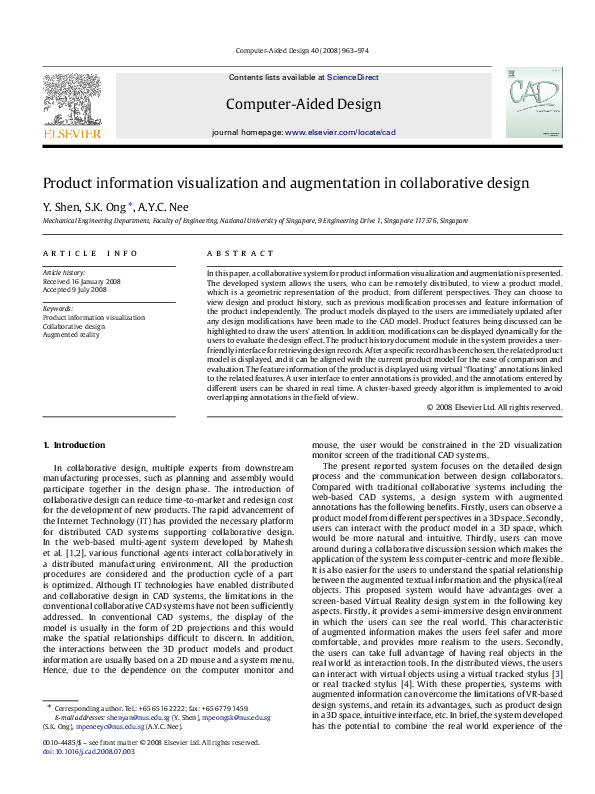 (PDF) Product information visualization and augmentation in collaborative design