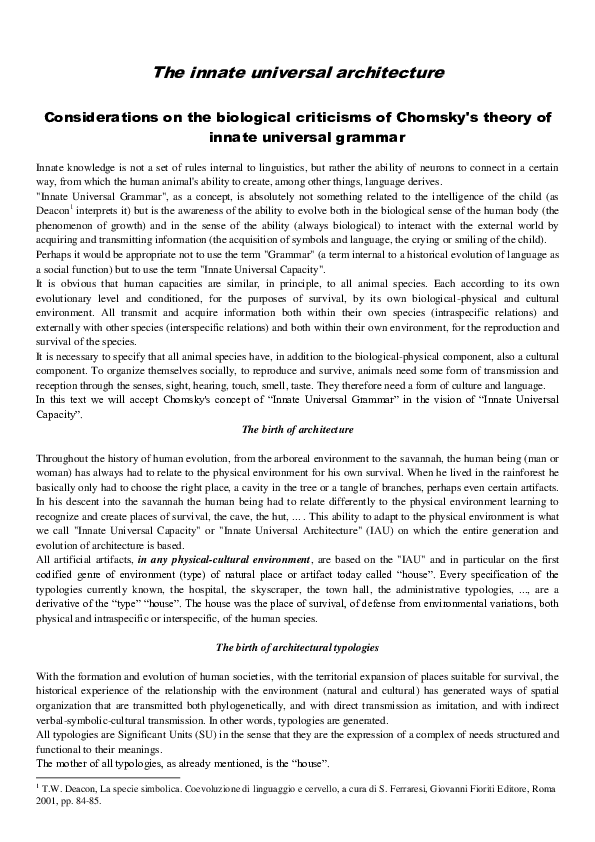 (PDF) Biological Perspectives on Universal Grammar