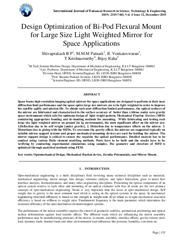 (PDF) Design Optimization of Bi-Pod Flexural Mount for Large Size Light ...