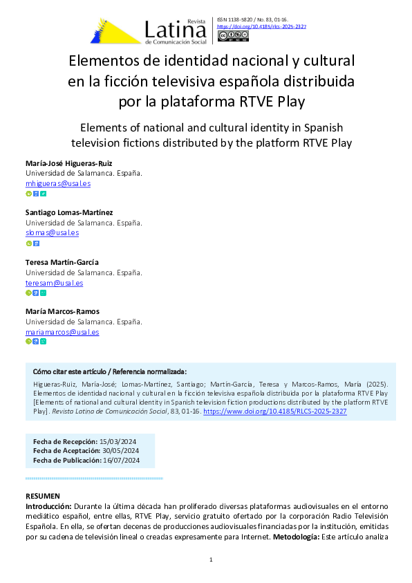 (PDF) Elementos de identidad nacional y cultural en la ficción ...