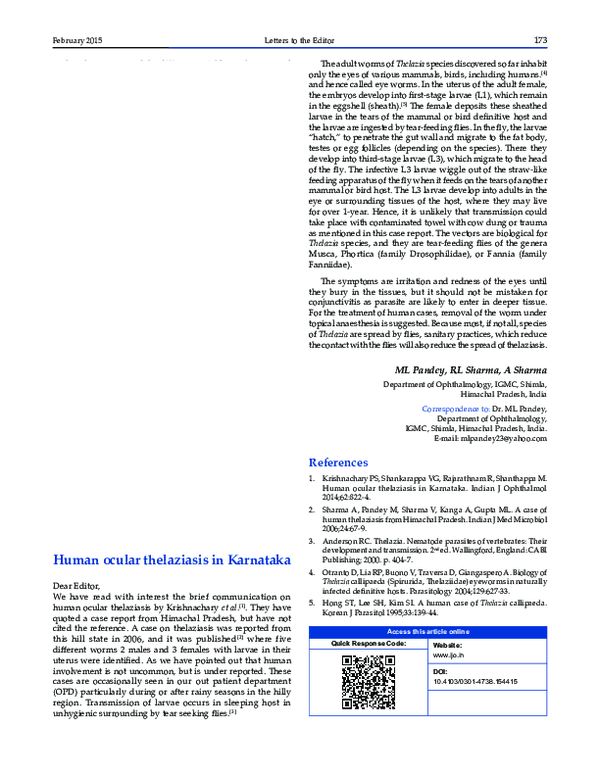 (PDF) Thelaziasis