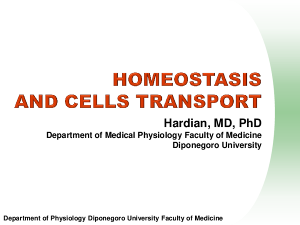 (PDF) HOMEOSTASIS AND CELLS TRANSPORT