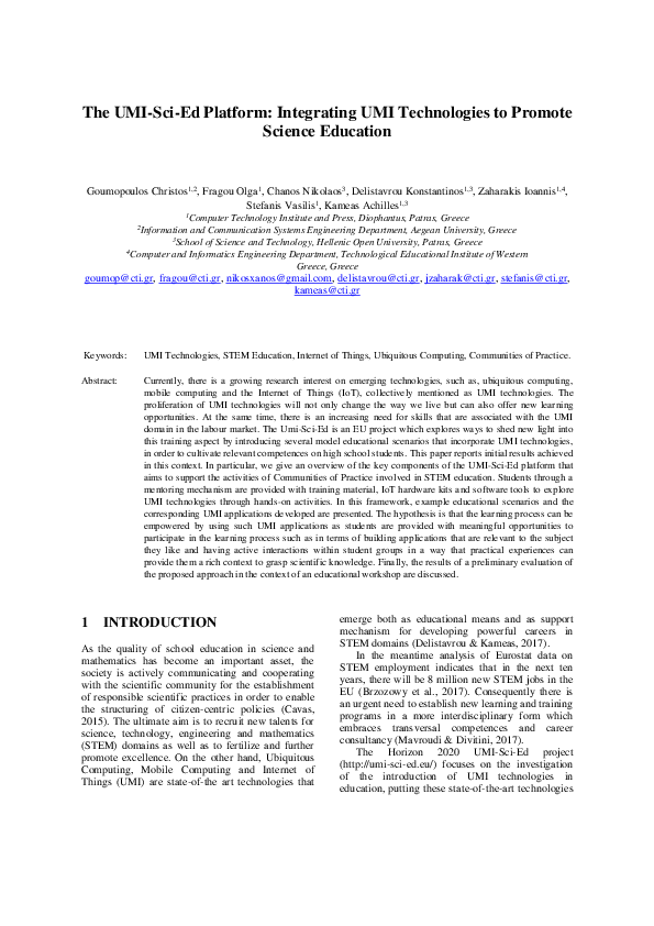 (PDF) The UMI-Sci-Ed Platform: Integrating UMI Technologies to Promote ...