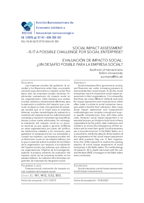 (PDF) Social impact assessment - is it possible challenge for social ...