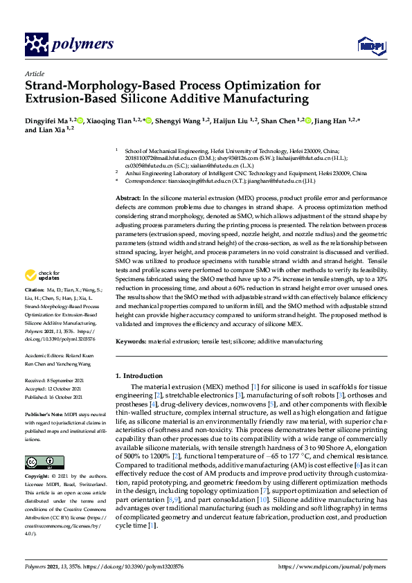 (PDF) Strand-Morphology-Based Process Optimization for Extrusion-Based Silicone Additive ...