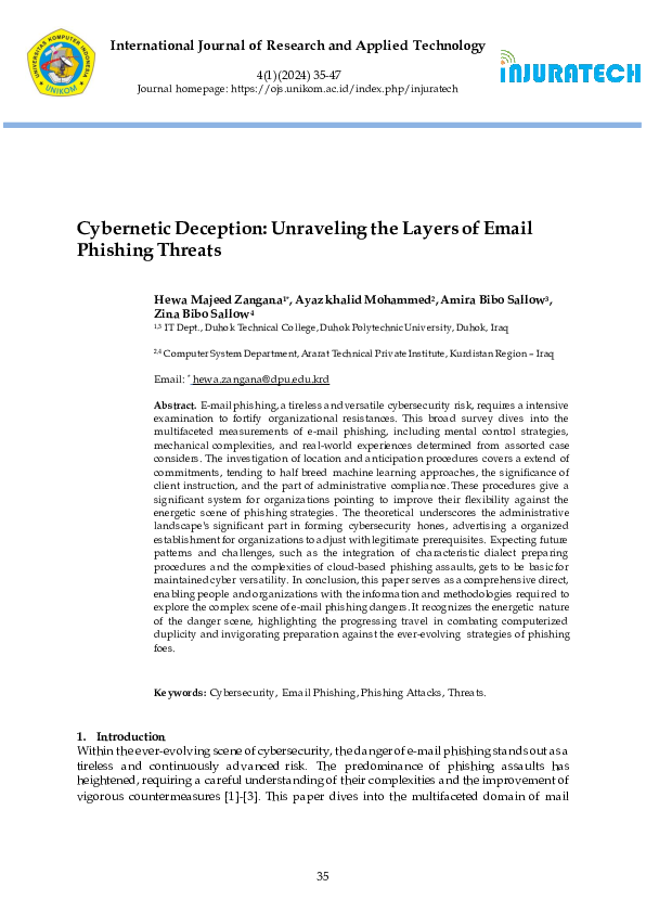 (PDF) Cybernetic Deception: Unraveling the Layers of Email Phishing Threats