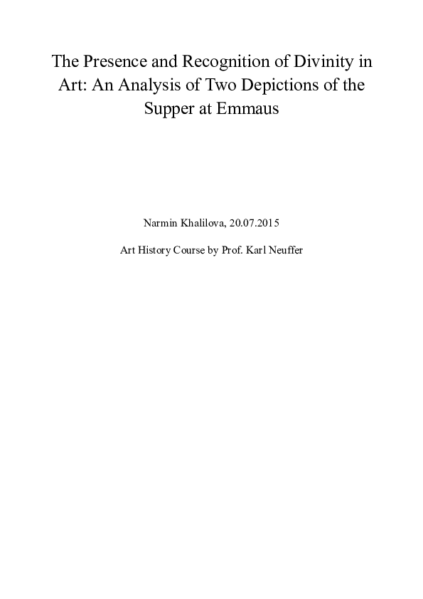 (PDF) The Presence and Recognition of Divinity in Art: An Analysis of ...