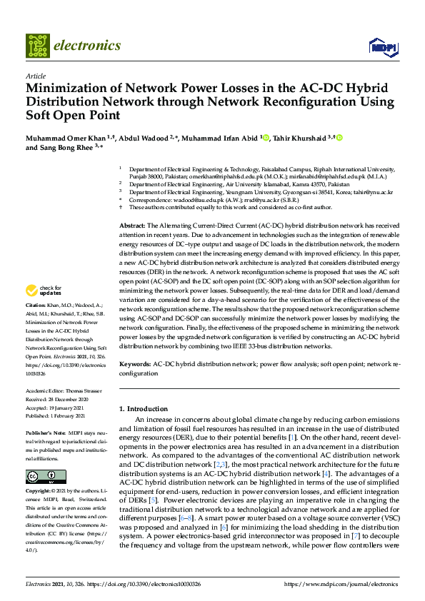 (PDF) Minimization of Network Power Losses in the AC-DC Hybrid Distribution Network through ...