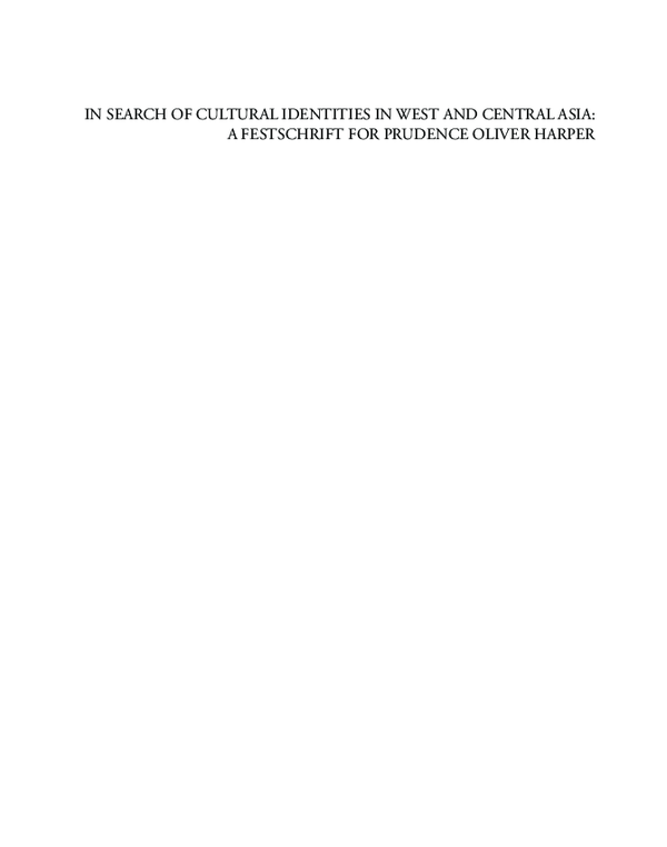 (PDF) IN SEARCH OF CULTURAL IDENTITIES IN WEST AND CENTRAL ASIA: A ...