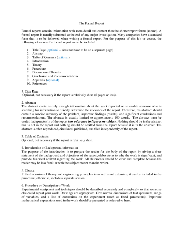 (PDF) The Formal Report