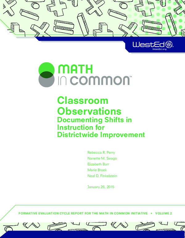 (PDF) Classroom Observations: Documenting Shifts in Instruction for ...