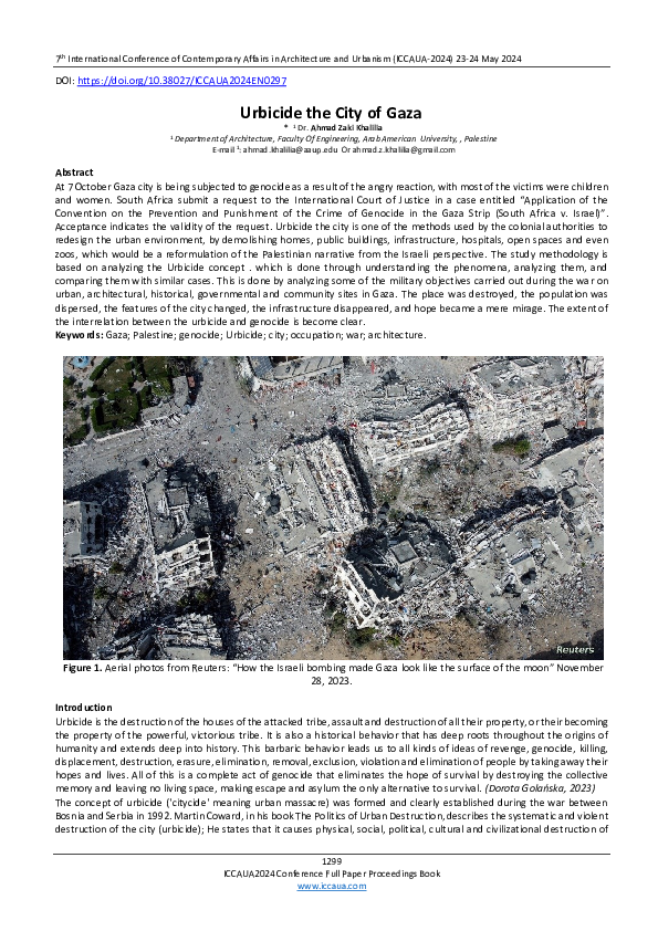 (PDF) Urbicide the City of Gaza