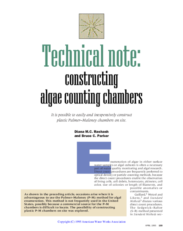(PDF) Technical note: constructing algae counting chambers