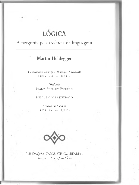 (PDF) Heidegger - Logica. A pergunta pela essencia da linguagem