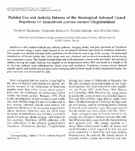 (PDF) Habitat Use and Activity Patterns of the Neotropical Arboreal ...