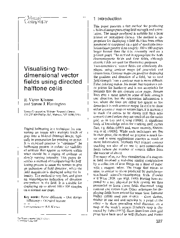 (PDF) Visualising two-dimensional vector fields using directed halftone cells