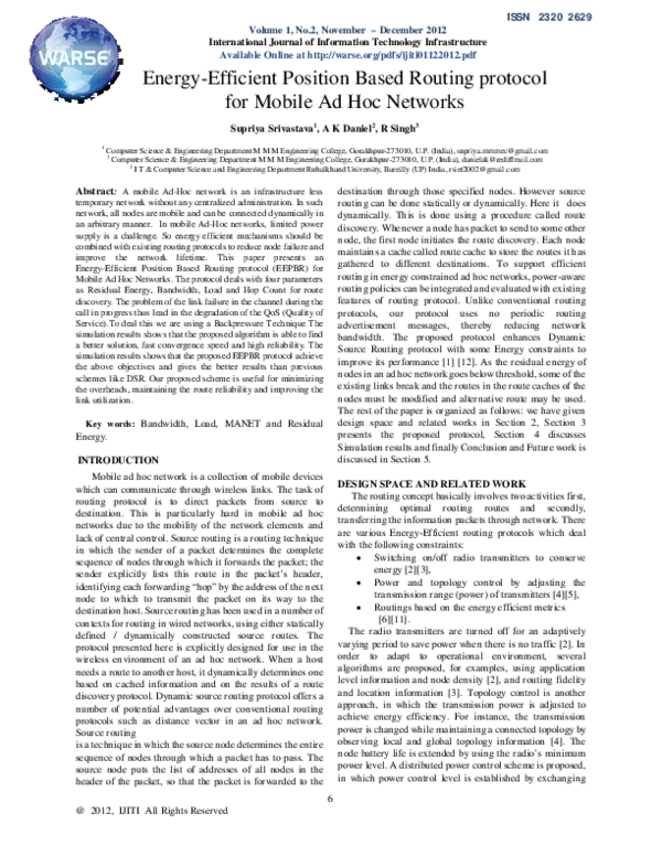 (PDF) Energy-efficient position based routing protocol for mobile ad ...