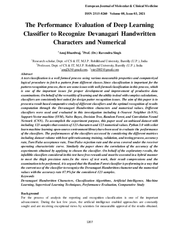 (PDF) The Performance Evaluation of Deep Learning Classifier to ...