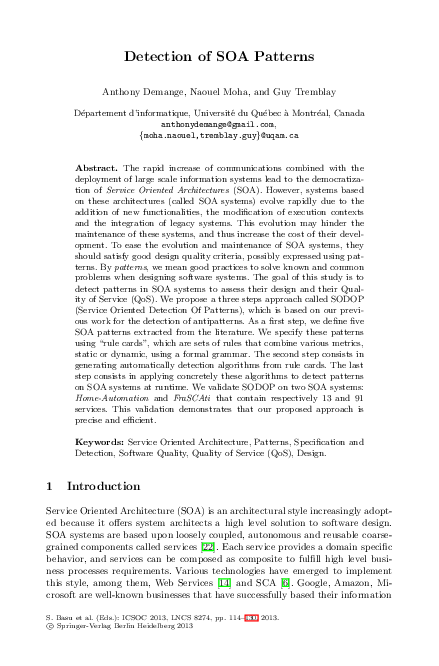 (PDF) Detection of SOA Patterns | sepide najafli - Academia.edu