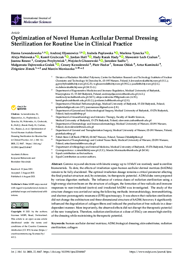 (PDF) Optimization of Novel Human Acellular Dermal Dressing ...
