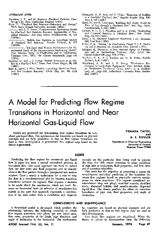 (PDF) A model for predicting flow regime transitions in horizontal and near horizontal gas ...