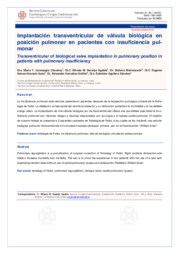 (PDF) Transventricular of biological valve implantation in pulmonary ...
