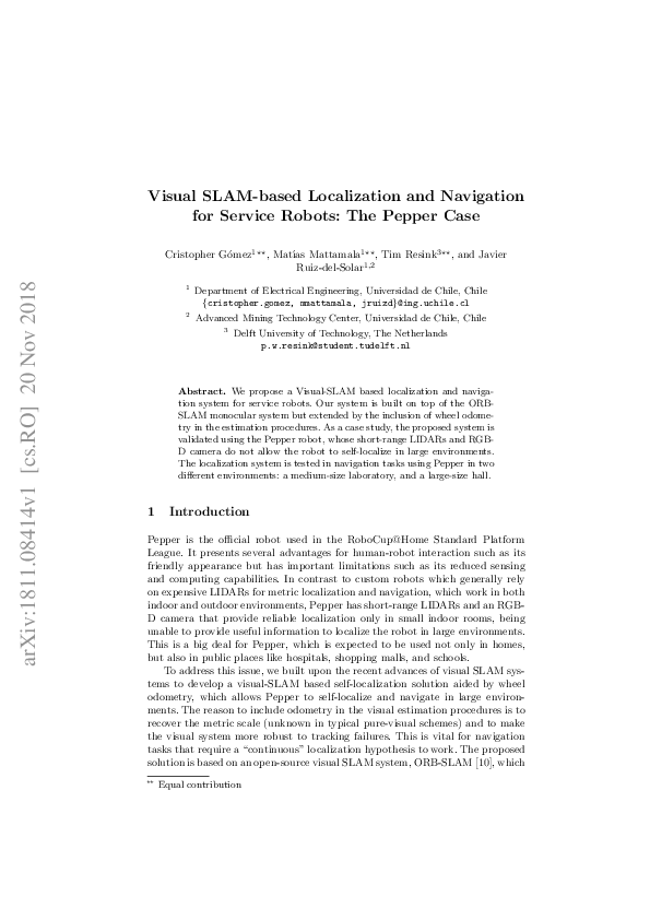 (PDF) Visual SLAM-Based Localization and Navigation for Service Robots ...