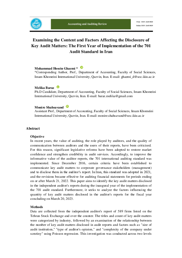 (PDF) Examining the Content and Factors Affecting the Disclosure of Key ...