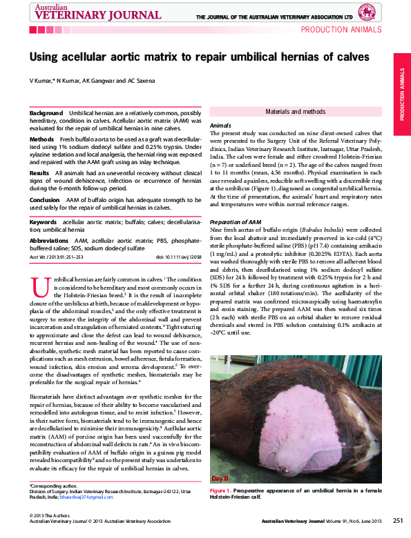 (PDF) Acellular Aortic Matrix for Calf Hernia Repair