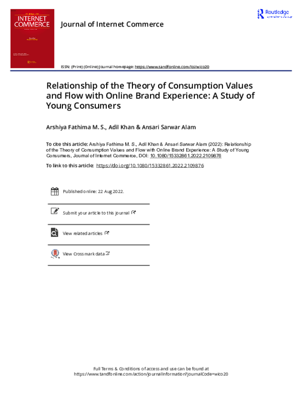 (PDF) Relationship of the Theory of Consumption Values and Flow with ...