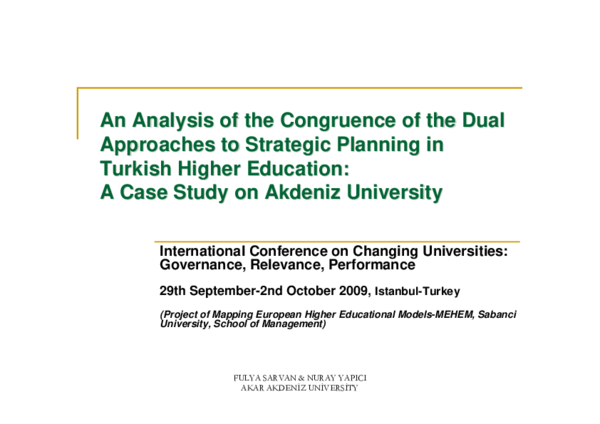 (PDF) An Analysis of the Congruence of the Dual Approaches to Strategic ...