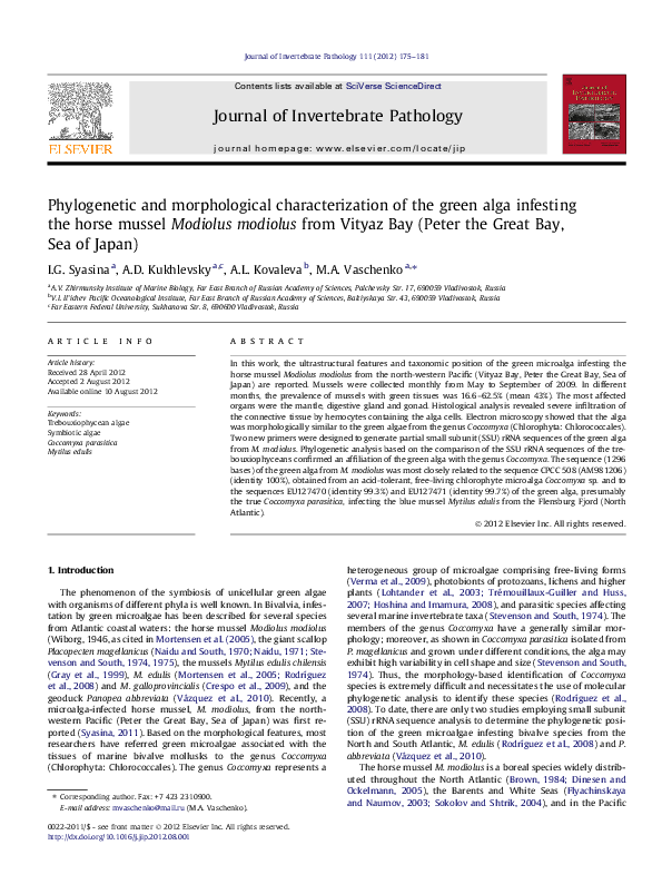 (PDF) Phylogenetic and morphological characterization of the green alga ...