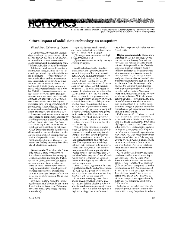 (PDF) Future impact of solid-state technology on computers