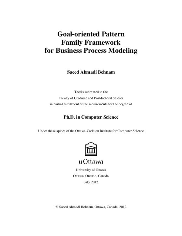 (PDF) Goal-oriented Pattern Family Framework for Business Process Modeling