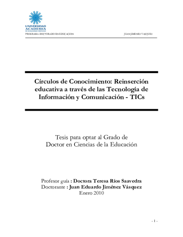 (PDF) Círculos de Conocimiento: reinserción educativa a través de las ...