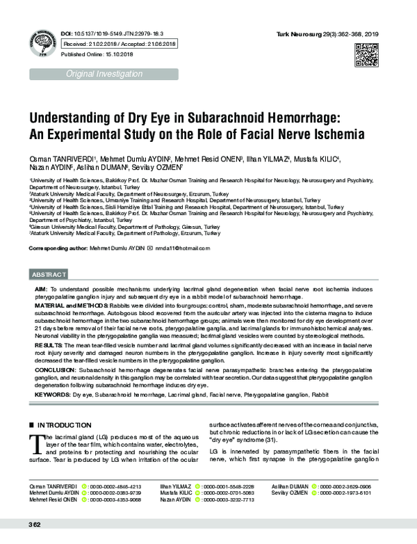 (PDF) Understanding of dry eye in subarachnoid hemorrhage: an ...