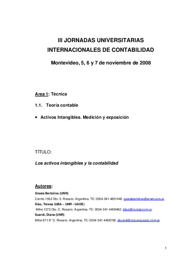 (PDF) Los Activos Intangibles y la Contabilidad