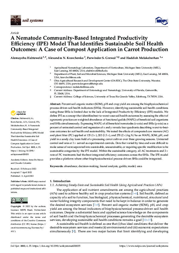 (PDF) A Nematode Community-Based Integrated Productivity Efficiency ...