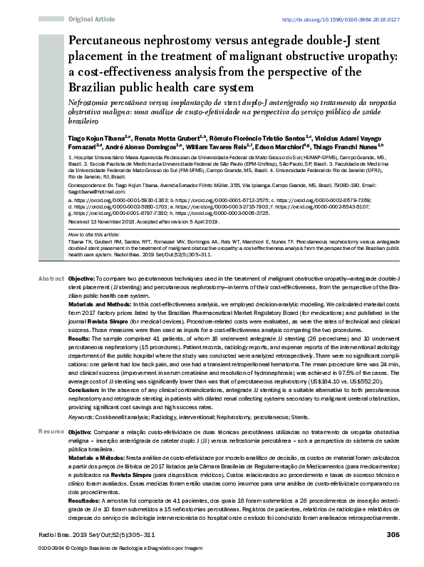 (PDF) Percutaneous nephrostomy versus antegrade double-J stent ...