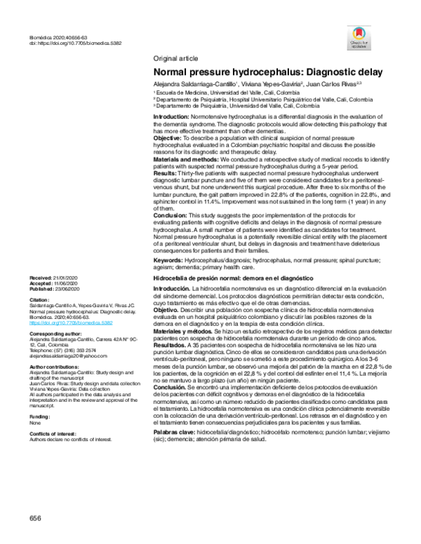 (PDF) Normal pressure hydrocephalus: Diagnostic delay