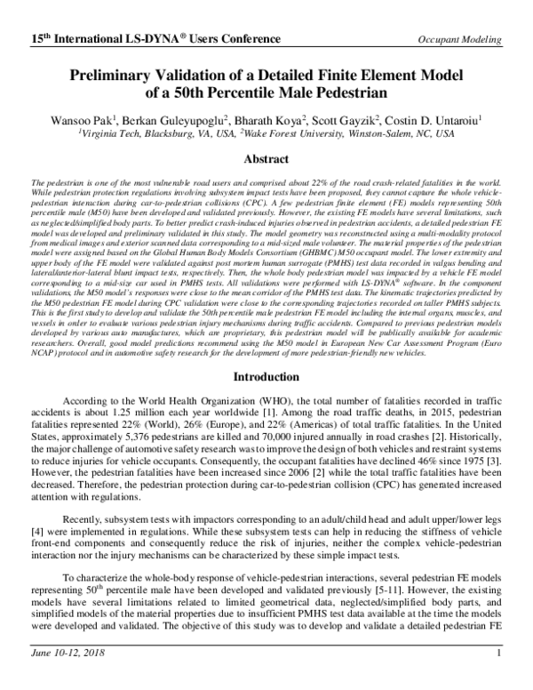 (PDF) Preliminary Validation of a Detailed Finite Element Model of a 50 ...