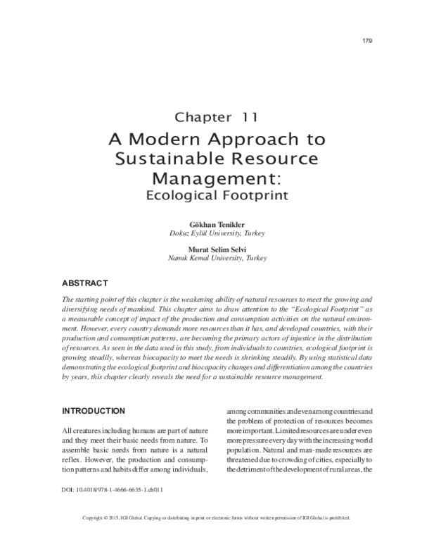 (PDF) A Modern Approach to Sustainable Resource Management