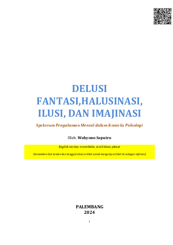 (PDF) DELUSI FANTASI,HALUSINASI, ILUSI, DAN IMAJINASI