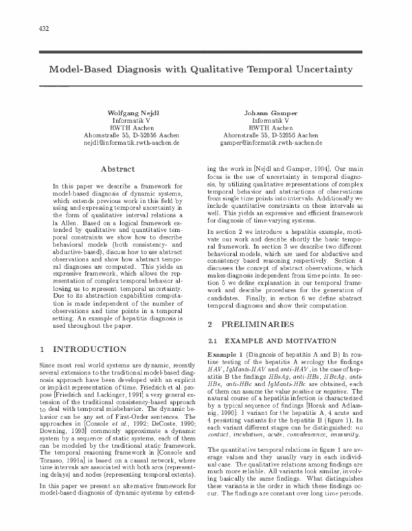 (PDF) Model-Based Diagnosis with Qualitative Temporal Uncertainty