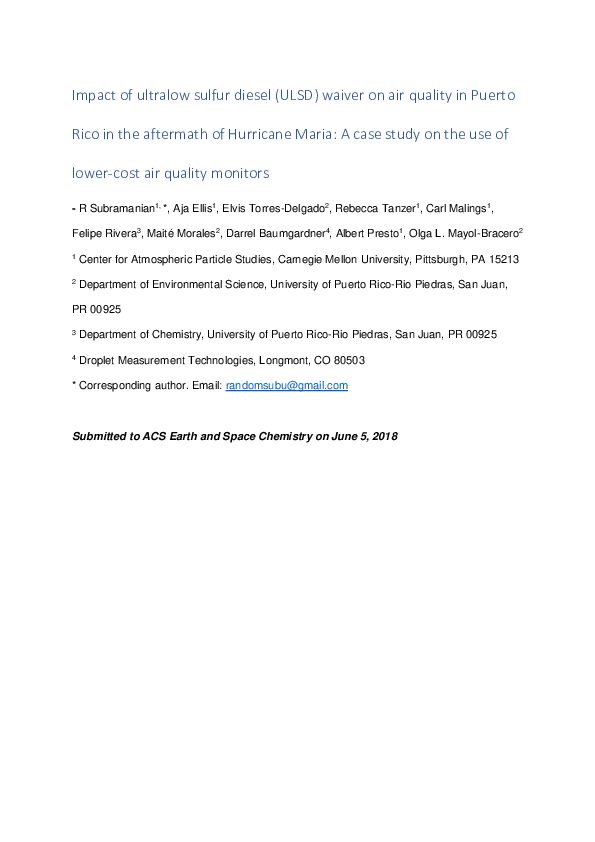 (PDF) Impact of Ultralow Sulfur Diesel (ULSD) Waiver on Air Quality in ...