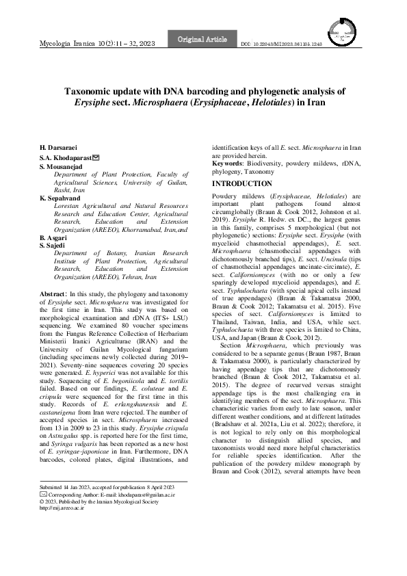 (PDF) Taxonomic update with DNA barcoding and phylogenetic analysis of ...