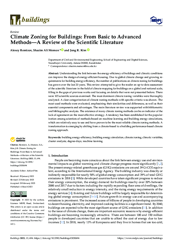 (PDF) Climate Zoning for Buildings: From Basic to Advanced Methods—A Review of the Scientific ...