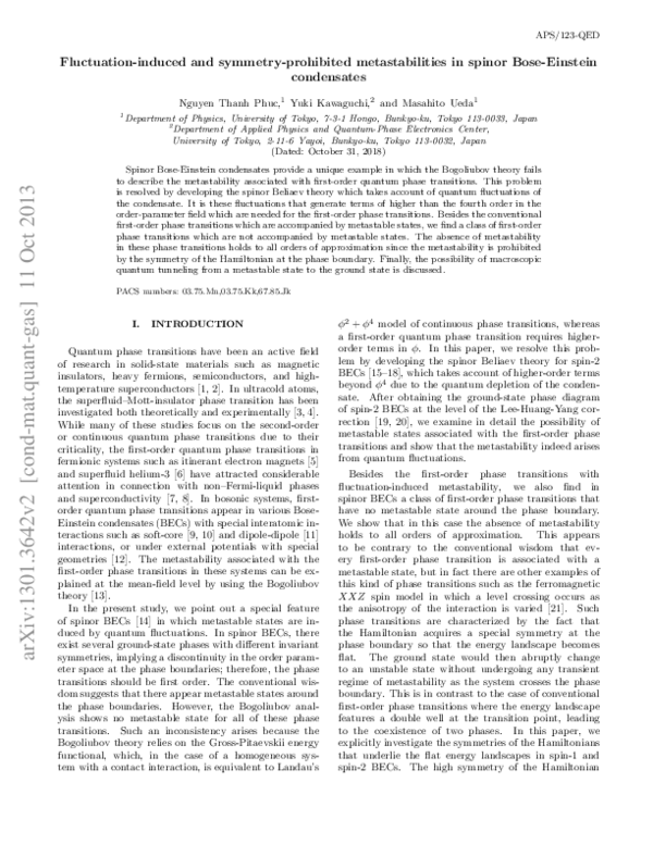 (PDF) First-Order Quantum Phase Transition in Bose Gases
